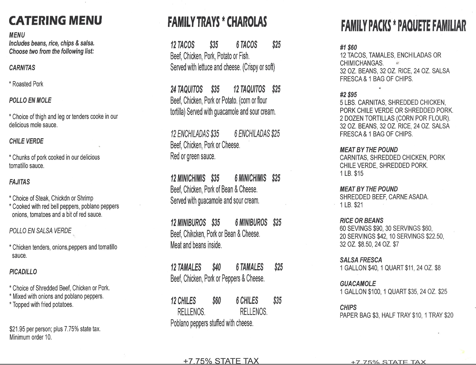 Menu - La Cocina de Ricardo | The Best Authentic Mexican Food in Orange ...